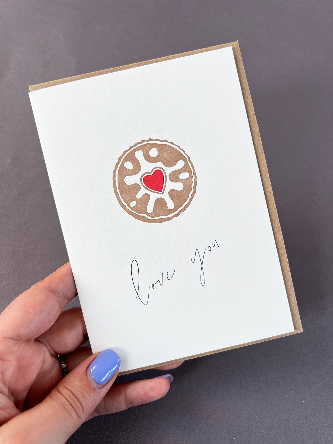 Love You Biscuit Card - Cute Card - Love You Anniversary Card - Jammy ...