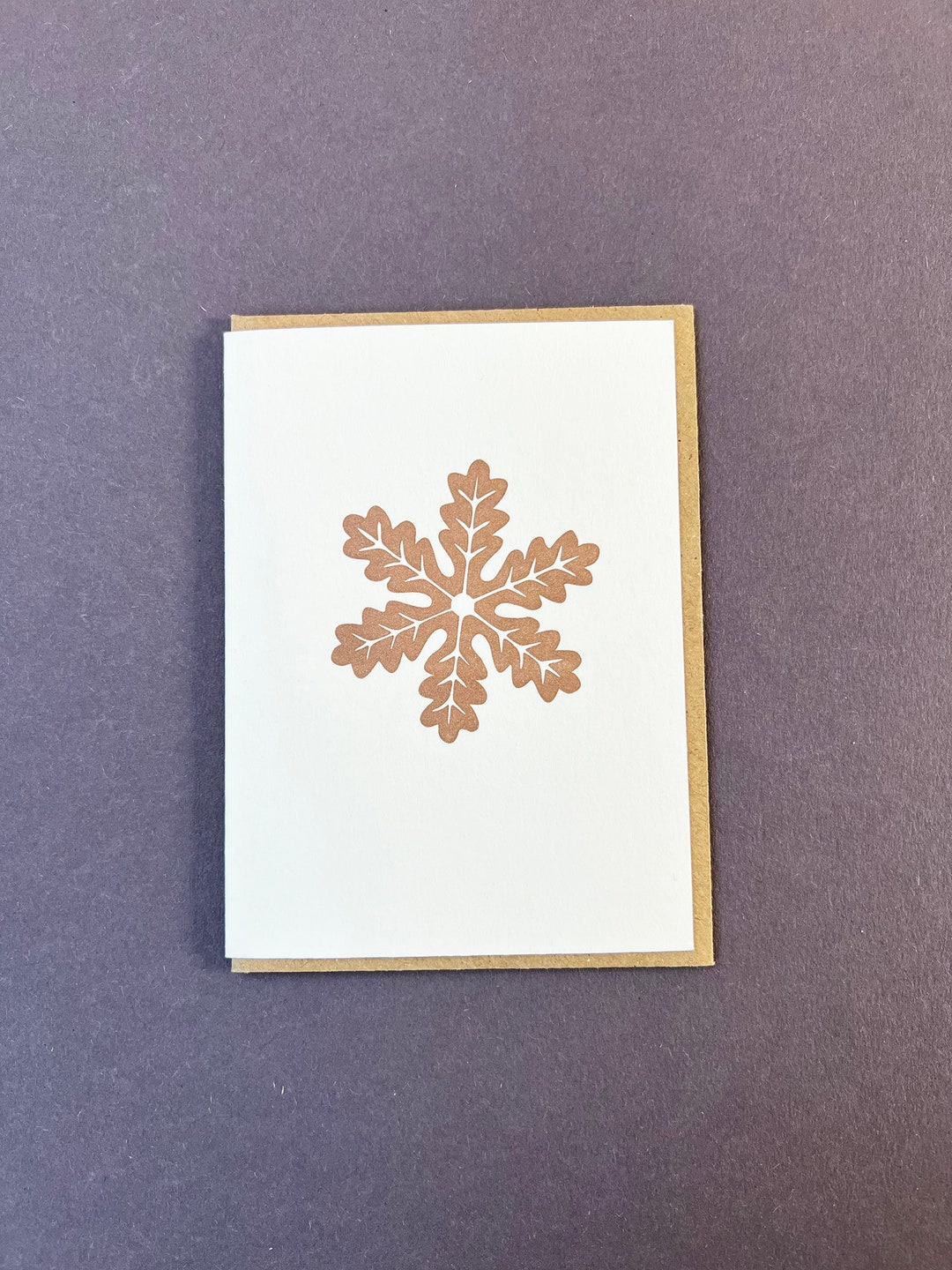 Gingerbread Snowflake Note Card Letterpress Cute Christmas Card Set ...