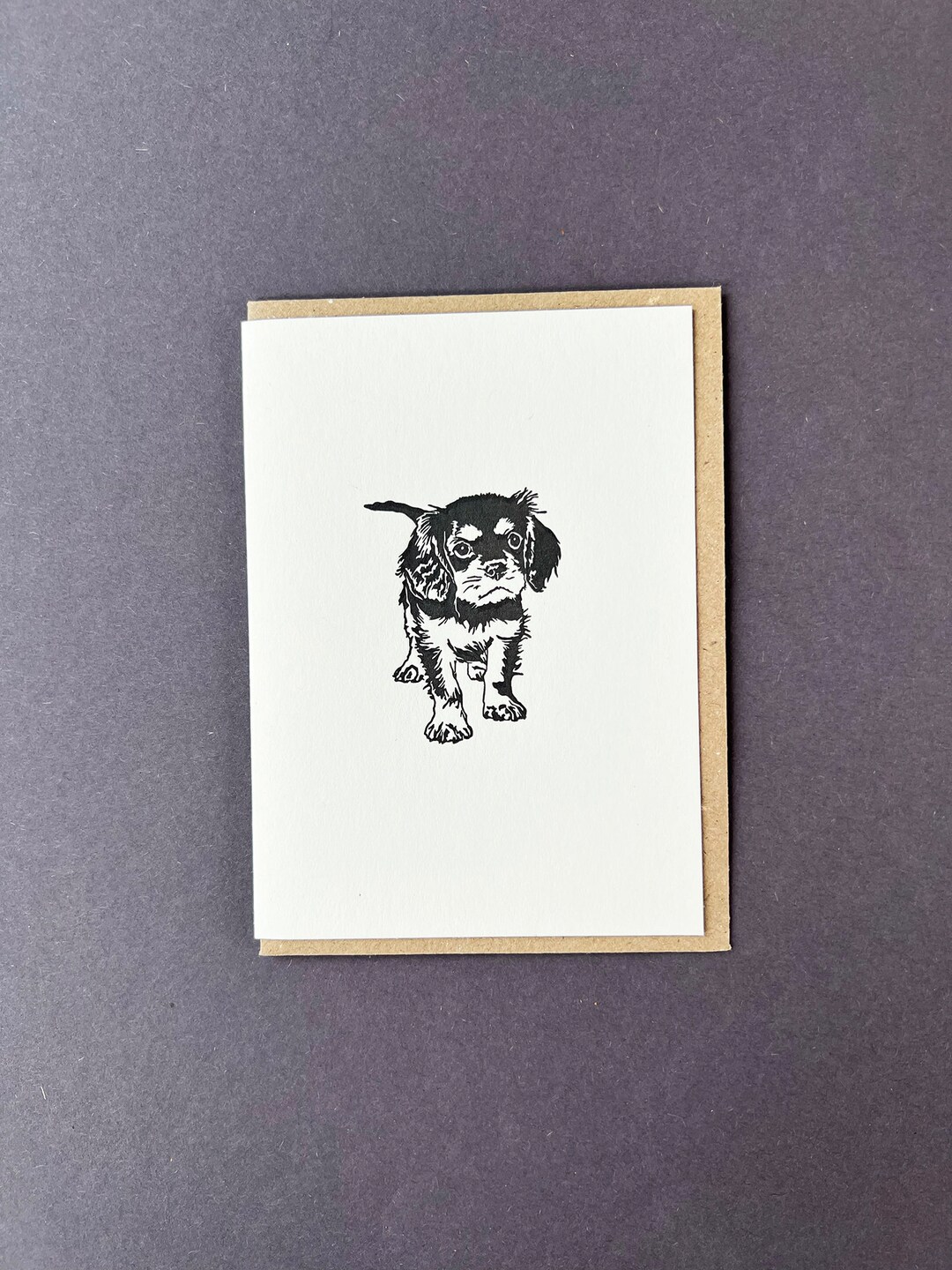 Letterpress Cavalier King Charles Spaniel Card: Puppy Thank You Note ...