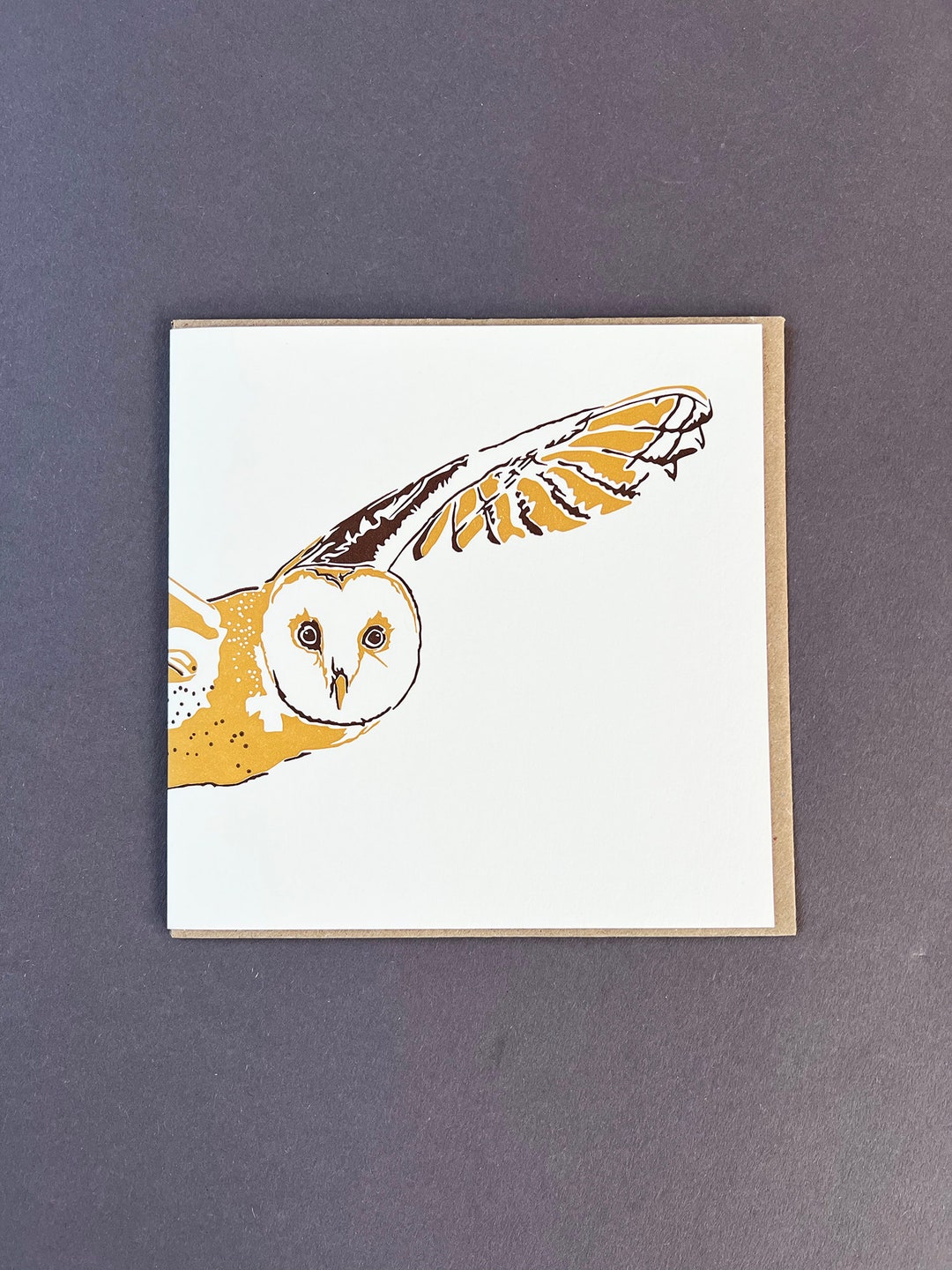 Barn Owl Card Birthday Card Birdwatcher Card Letterpress Card Art ...