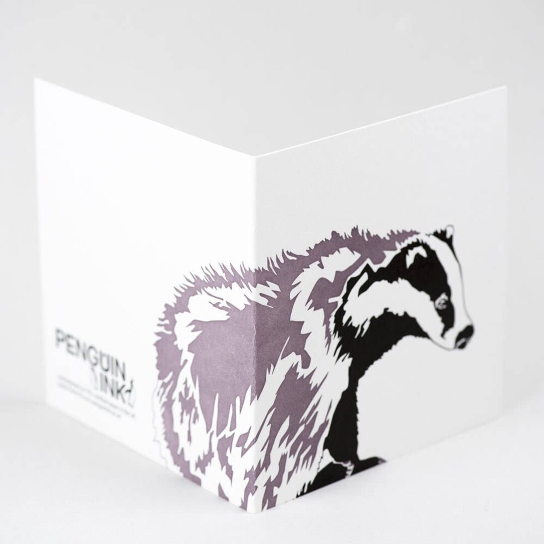 Badger Card Birthday Animal Cards Blank Cards Woodland - Etsy