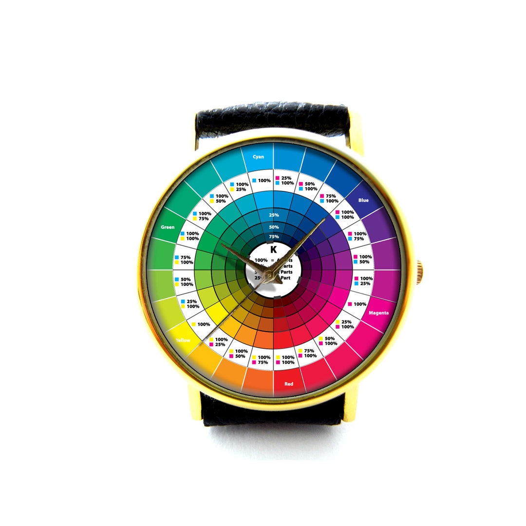 Color Wheel Leather Watch, Color Wheel, Color Wheel Accessory, Ladies ...