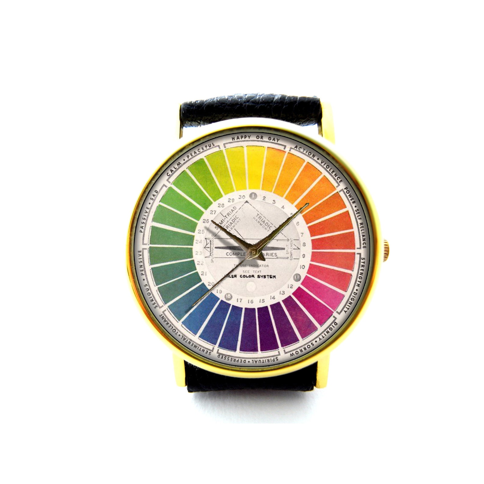 Vintage Color Wheel Leather Watch, Color Wheel, Color Wheel Accessory ...