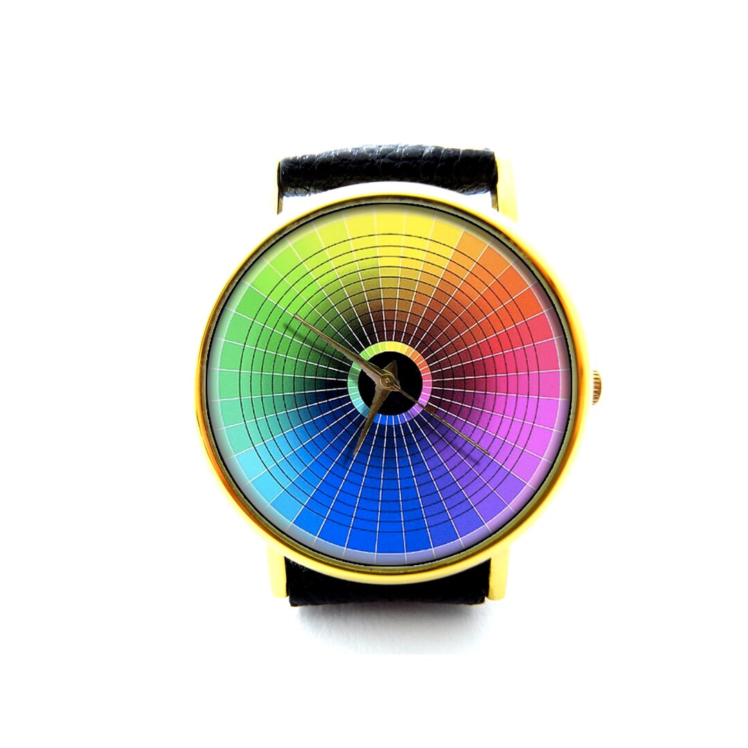 Color Wheel Leather Watch, Color Wheel, Color Wheel Accessory, Ladies ...