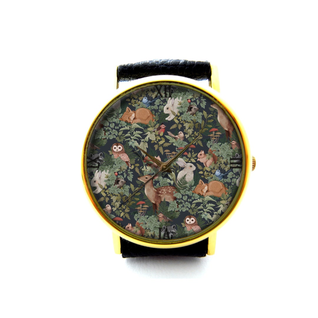 Forest Animals Leather Watch, Cute Animals Ladies Watch, Unisex Watch ...