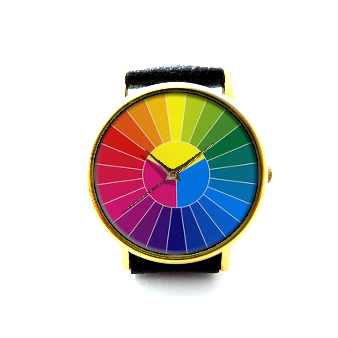 Color Wheel Leather Watch Color Wheel Color Wheel Accessory - Etsy