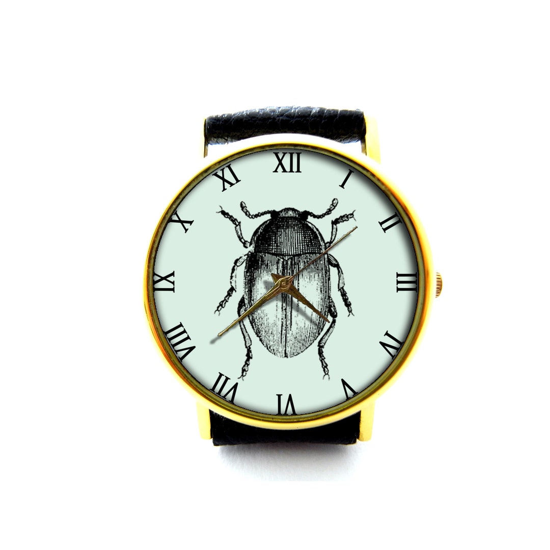 Insect Leather Watch, Beetle Leather Watch, Ladies Watch, Mens Watch ...
