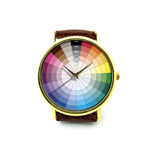 Color Wheel Leather Watch, Color Wheel, Color Wheel Accessory, Ladies ...