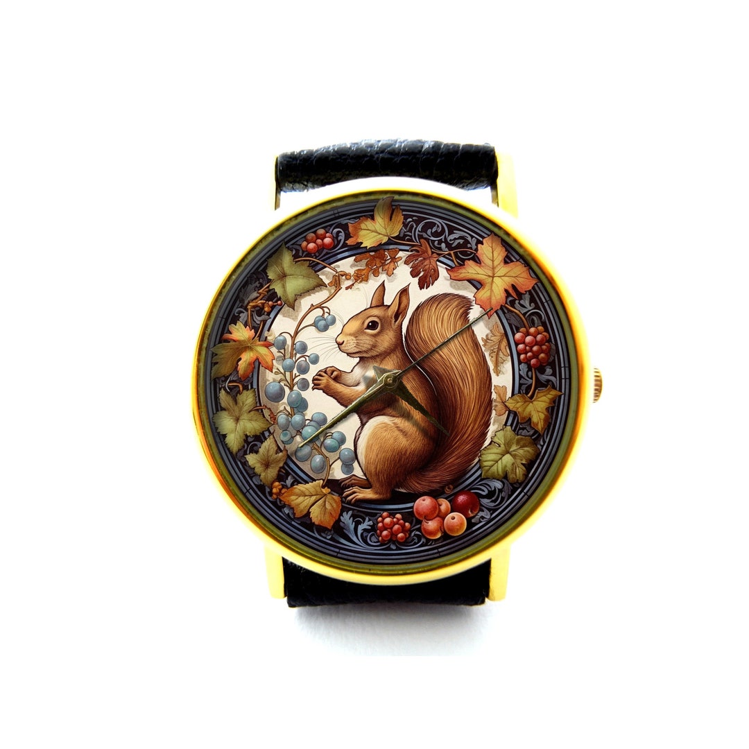 Lovely Squirrel Leather Watch, Cute Squirrel Watch, Squirrel Ladies ...