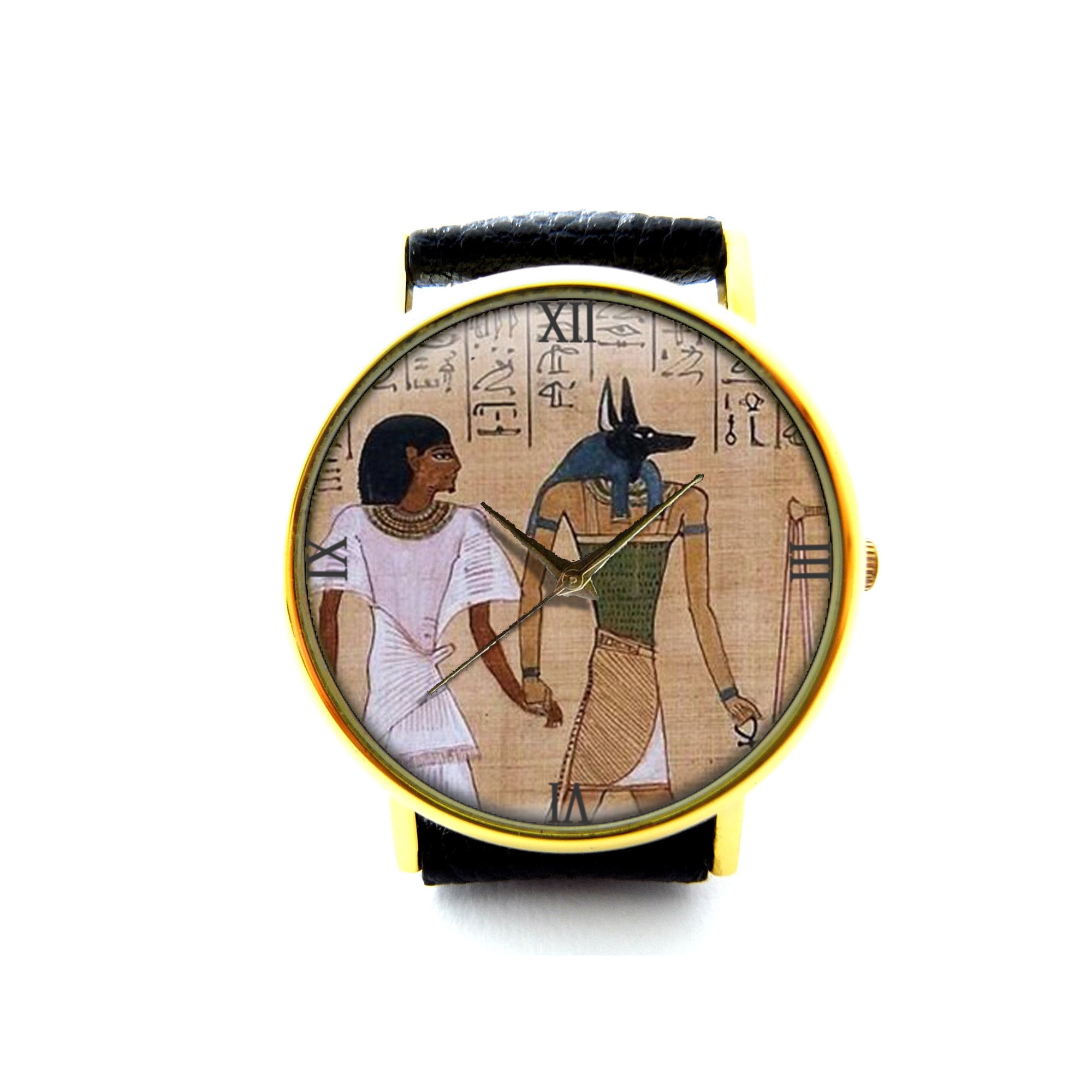 Egyptian Lord of the Underworld Anubis Leather Watch Egyptian - Etsy