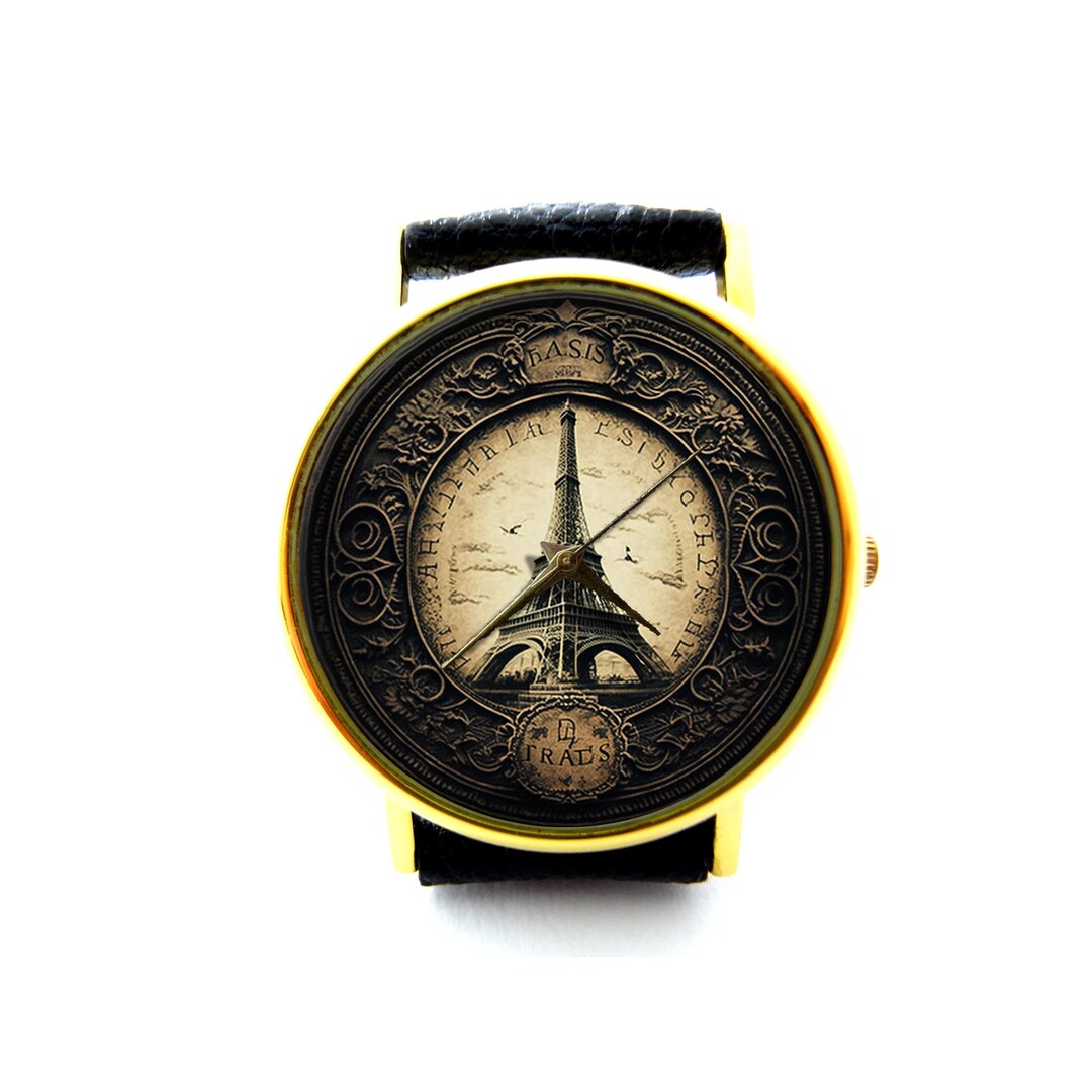 Paris Eiffel Tower Leather Watch, Eiffel Tower Watch, Unisex Watch ...