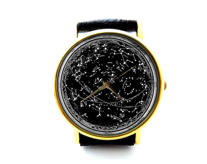 Wrist Watch Starry Sky, Stars Watch, Galaxy Watch, Constellation Watch ...