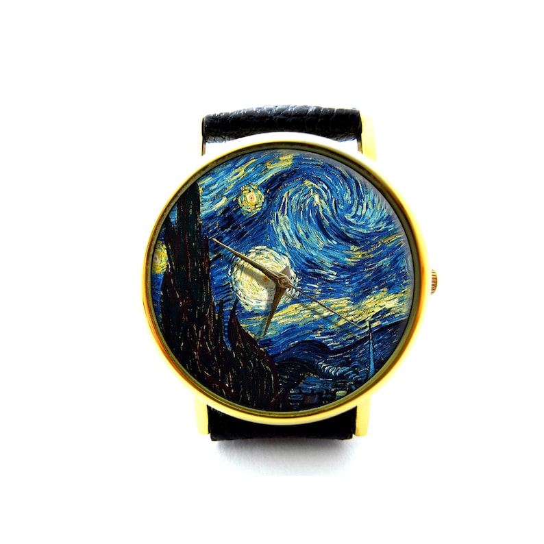 Van Gogh Leather Watch, Starry Night Watch, Starry Night, Art Watch ...