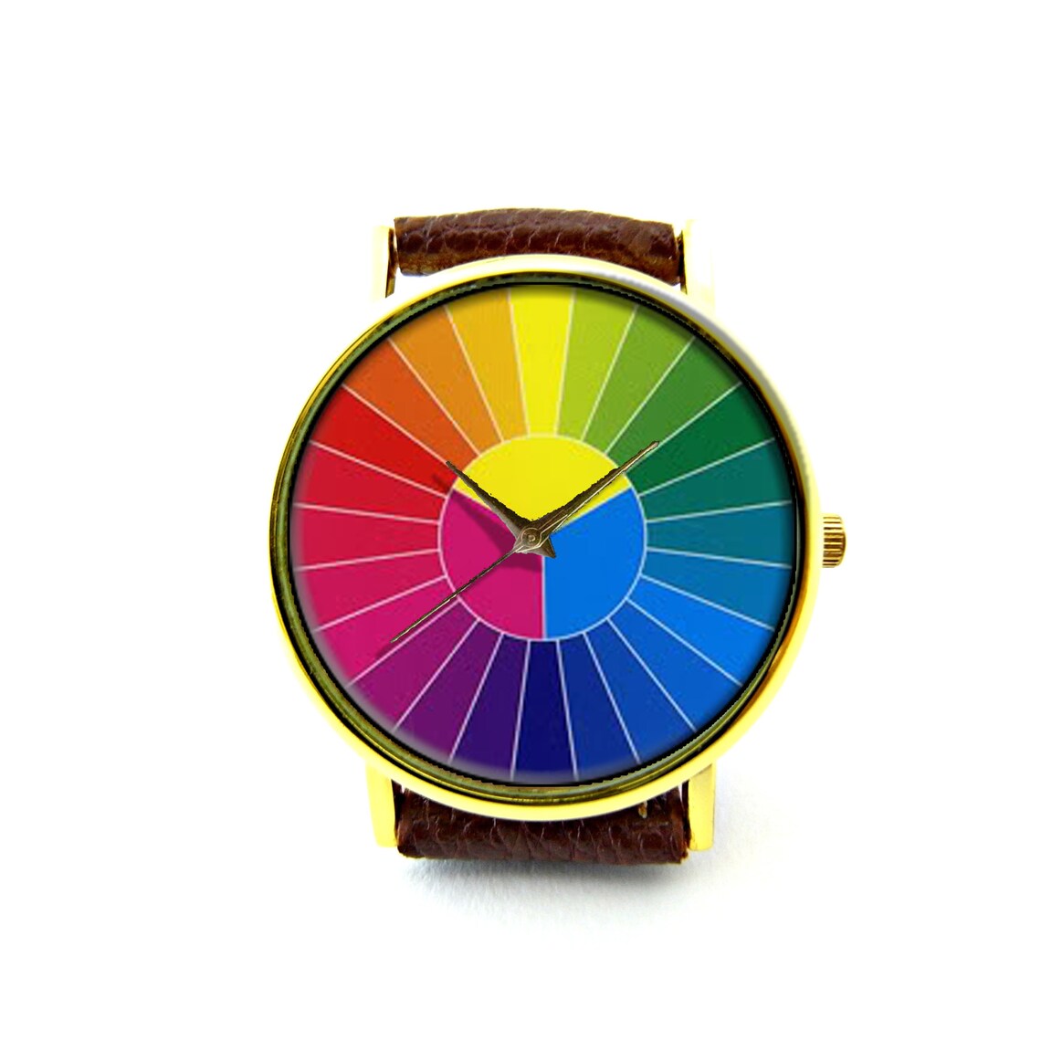 Color Wheel Leather Watch Color Wheel Color Wheel Accessory - Etsy
