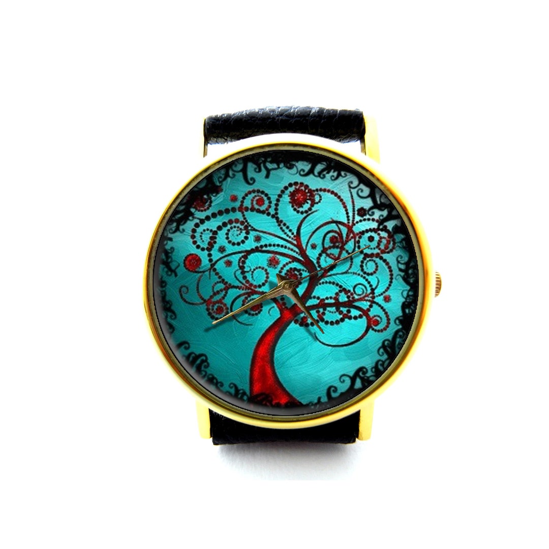 Tree Leather Watch, Tree of Life, Magic Tree, Unisex Watch, Ladies ...