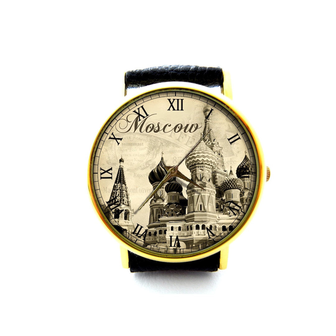 Moscow Leather Watch Russia Moscow City Leather Watch Moscow - Etsy