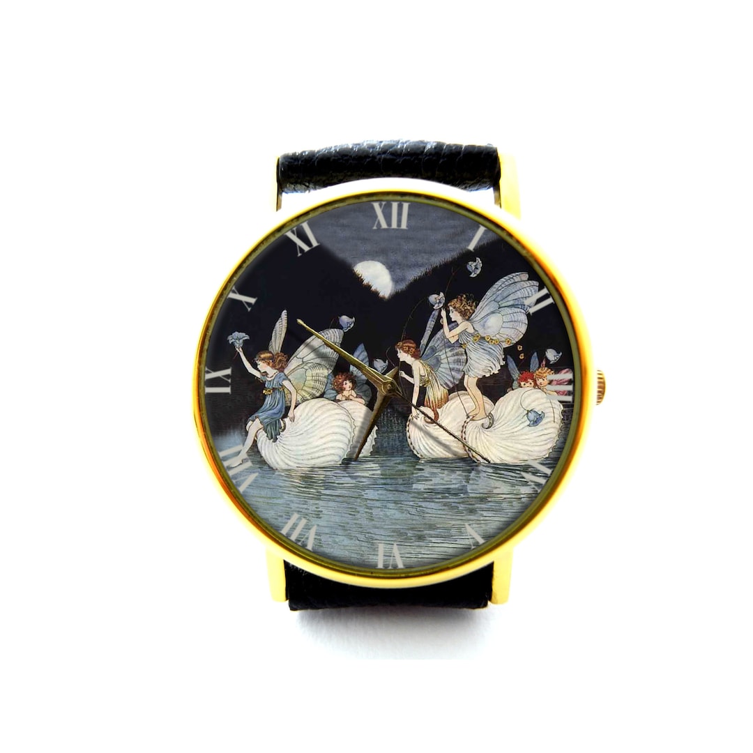 Vintage Fairies Leather Watch, Vintage Fairy Ladies Watch, Unisex Watch ...