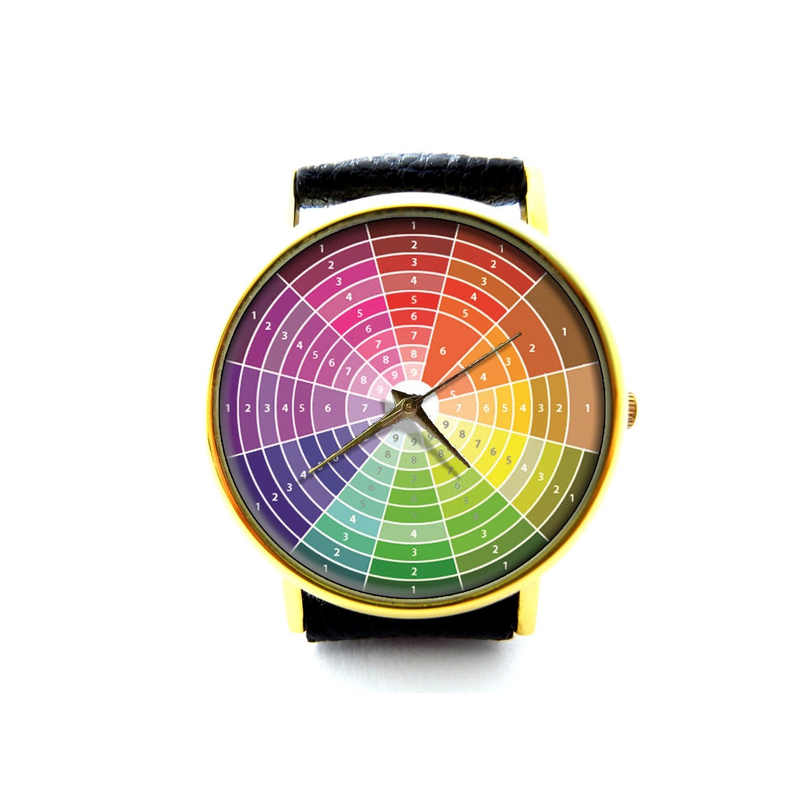 Color Wheel Leather Watch Color Wheel Color Wheel Accessory | Etsy