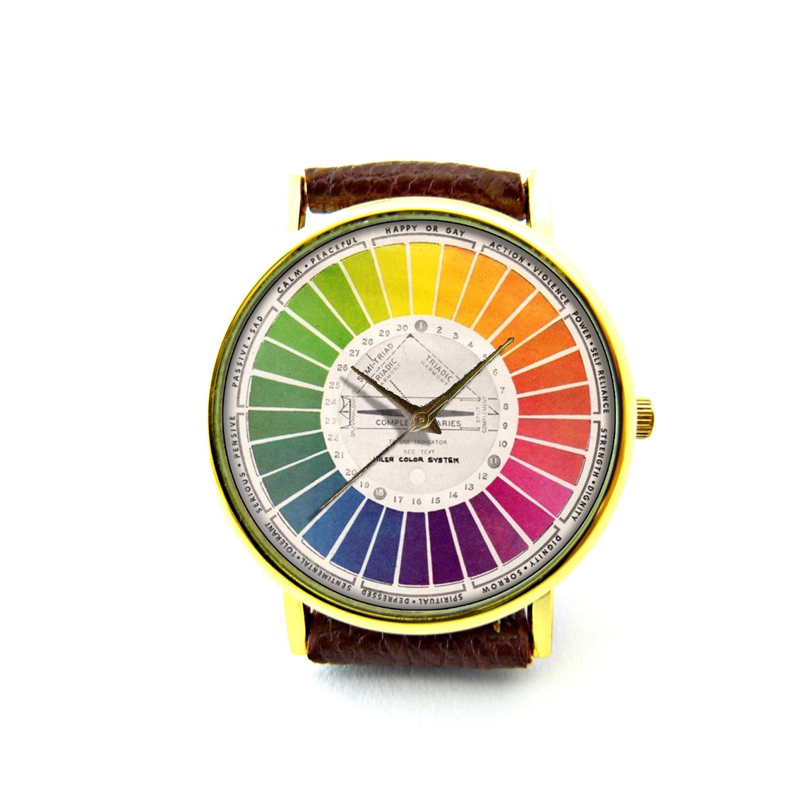 Vintage Color Wheel Leather Watch Color Wheel Color Wheel - Etsy