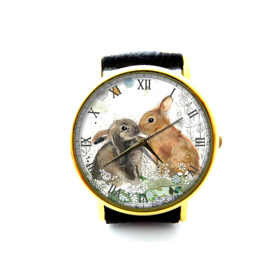 Bunny Love Leather Watch, Bunny Ladies Watch, Unisex Watch, Vintage ...