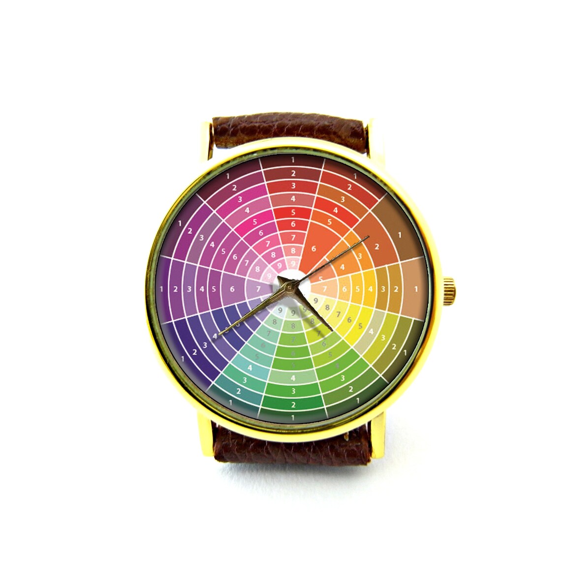 Color Wheel Leather Watch Color Wheel Color Wheel Accessory - Etsy