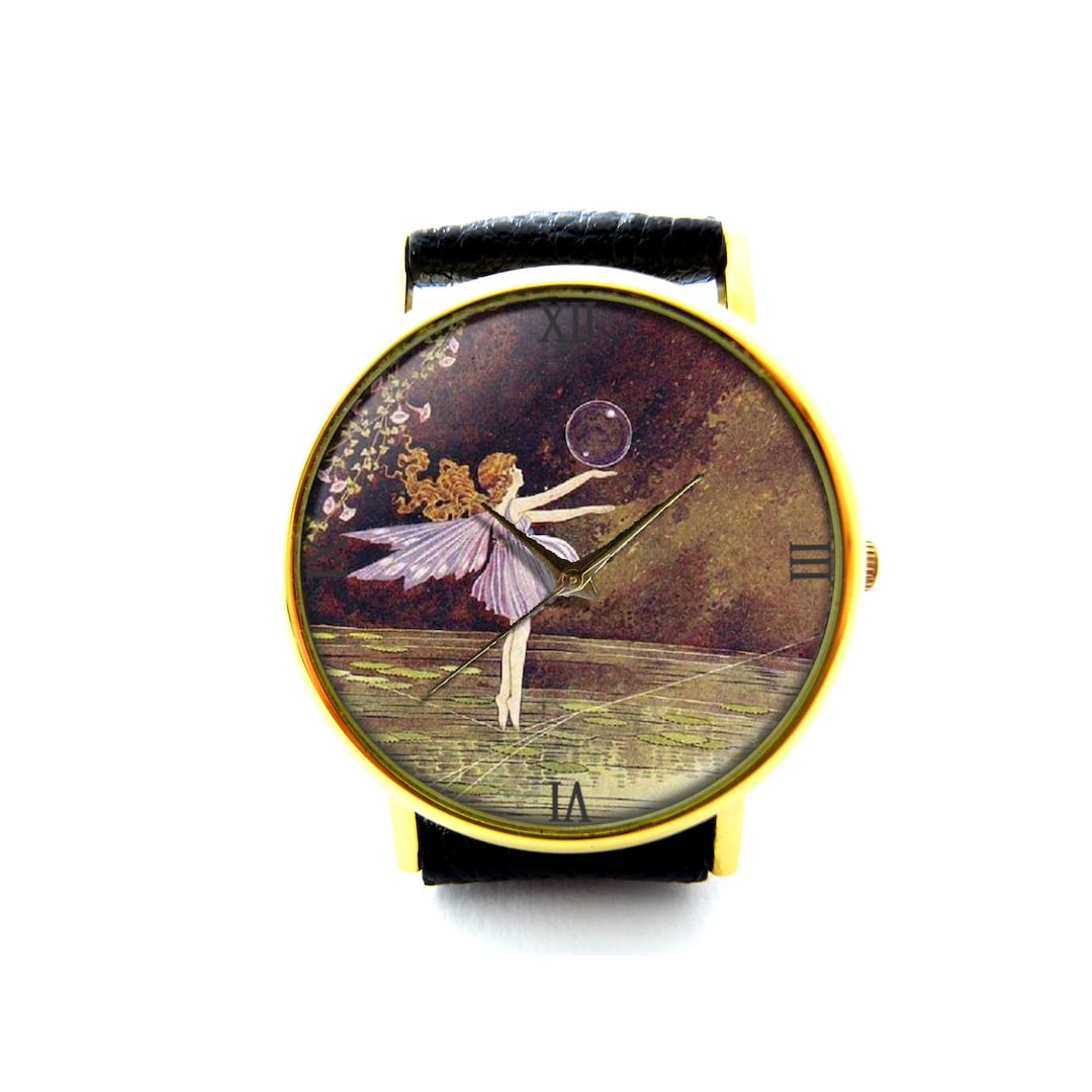 Bubble Ballet Fairy Leather Watch, Fairy Ladies Watch, Unisex Watch ...