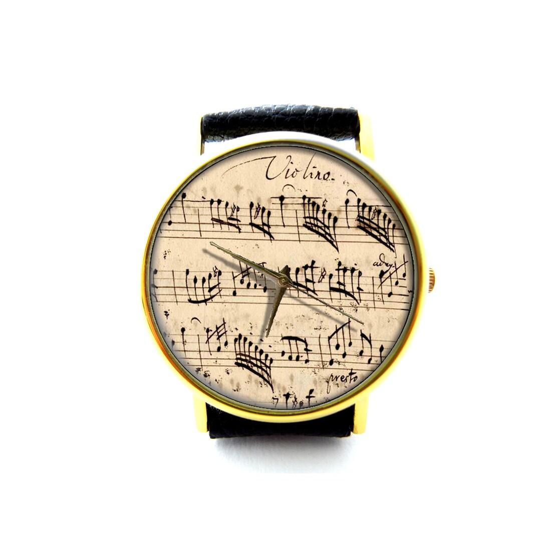 Musical Notes Leather Watch, Music Leather Watch, Ladies Watch, Mens ...