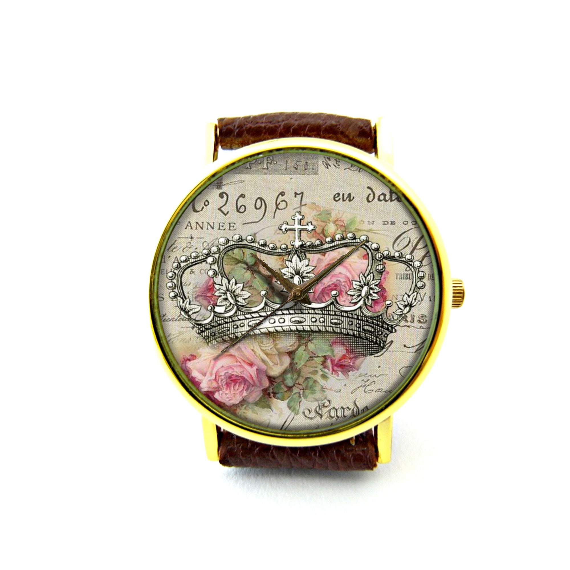 Cross Crown Leather Watch Crown Watch Unisex Watch Crown - Etsy