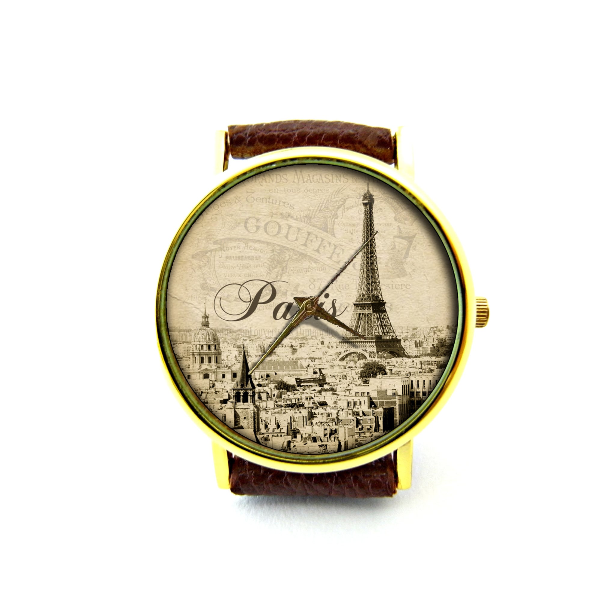 Eiffel Tower Leather Watch, Eiffel Tower Retro Watch, Eiffel Tower ...
