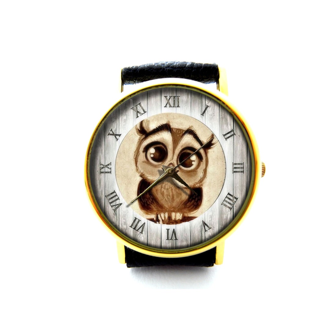 Owl Leather Watch, Owl Ladies Watch, Vintage Owl Watch, Unisex Watch ...