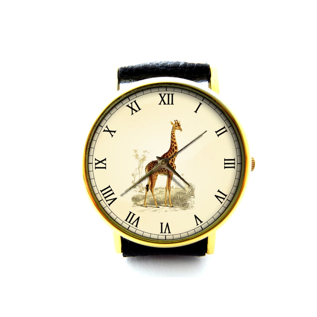 Vintage Giraffe Leather Watch, Giraffe Watch, Unisex Watch, Ladies ...