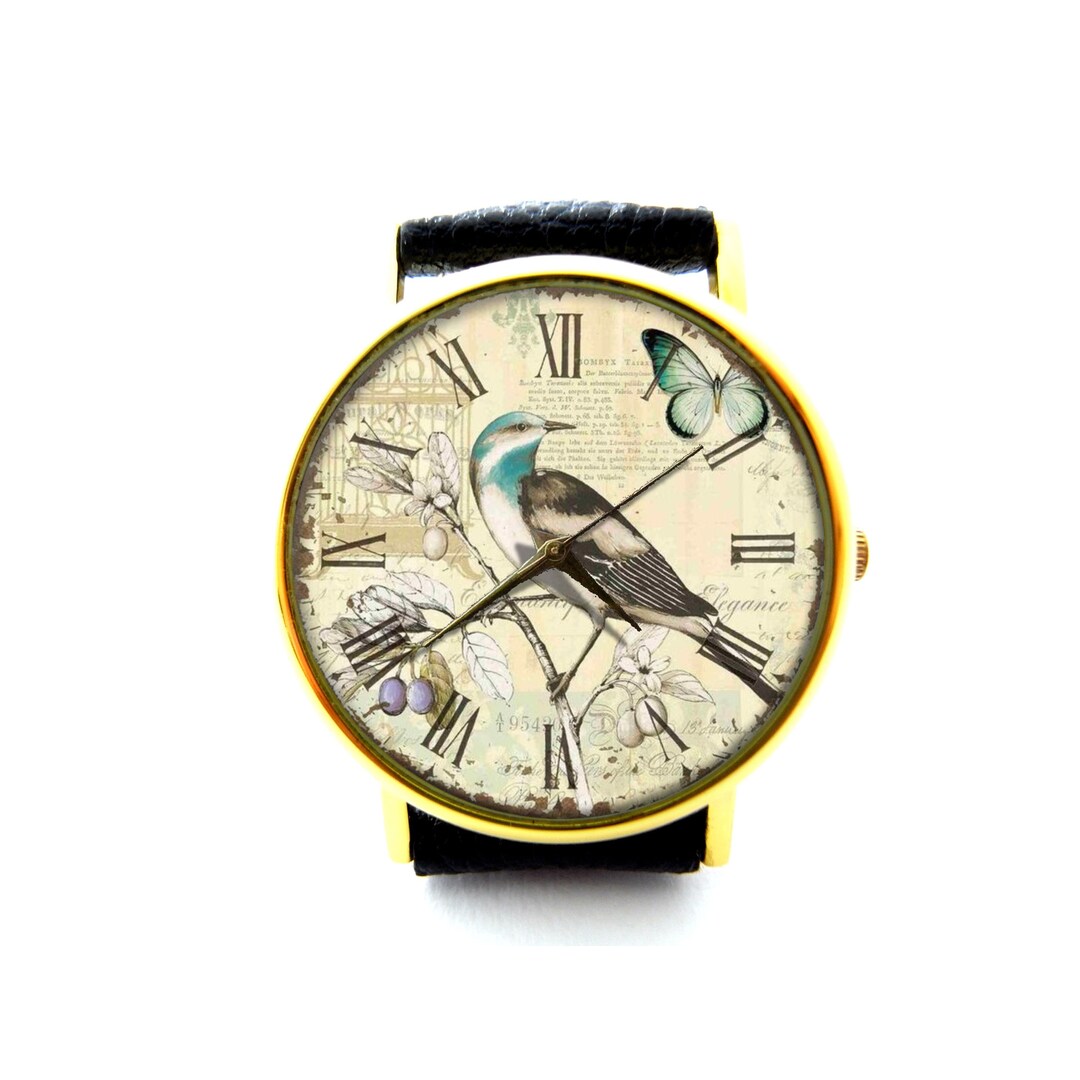 Vintage Bird Leather Watch, Bird Watch, Unisex Watch, Ladies Watch ...