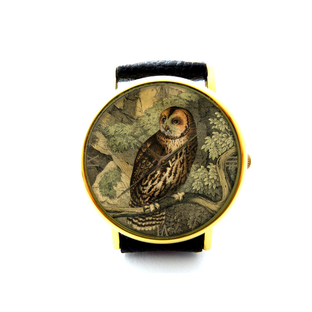 Owl Leather Watch, Owl Ladies Watch, Unisex Watch, Owl Jewellery - Etsy