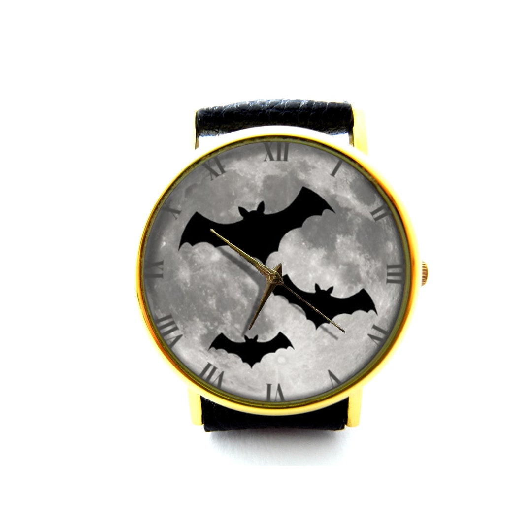 Gothic Bat Watch, Bat and Moon Watch, Bat and Moon, Unisex Watch ...