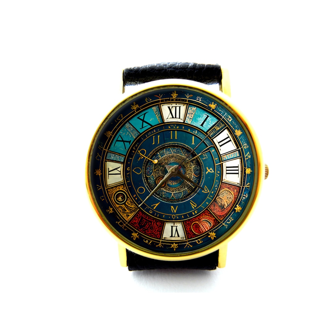 Astronomical Leather Watch, Ancient Greek Ladies Watch, Unisex Watch ...