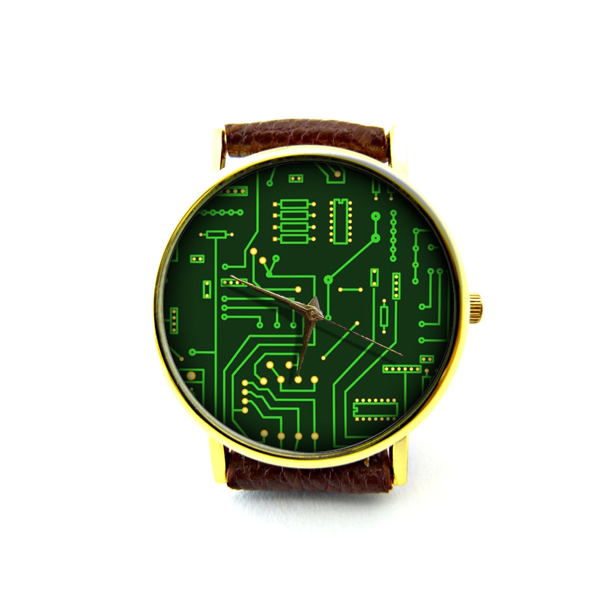 Circuit Board Leather Watch Unisex Watch Ladies Watch Mens - Etsy