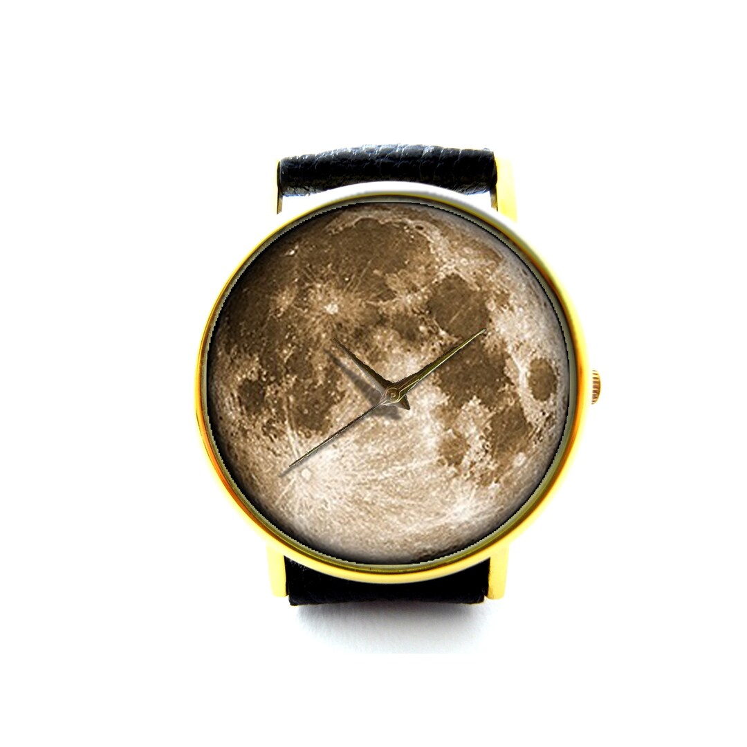 Moon Leather Watch Full Moon Watch Moon Unisex Watch - Etsy New Zealand