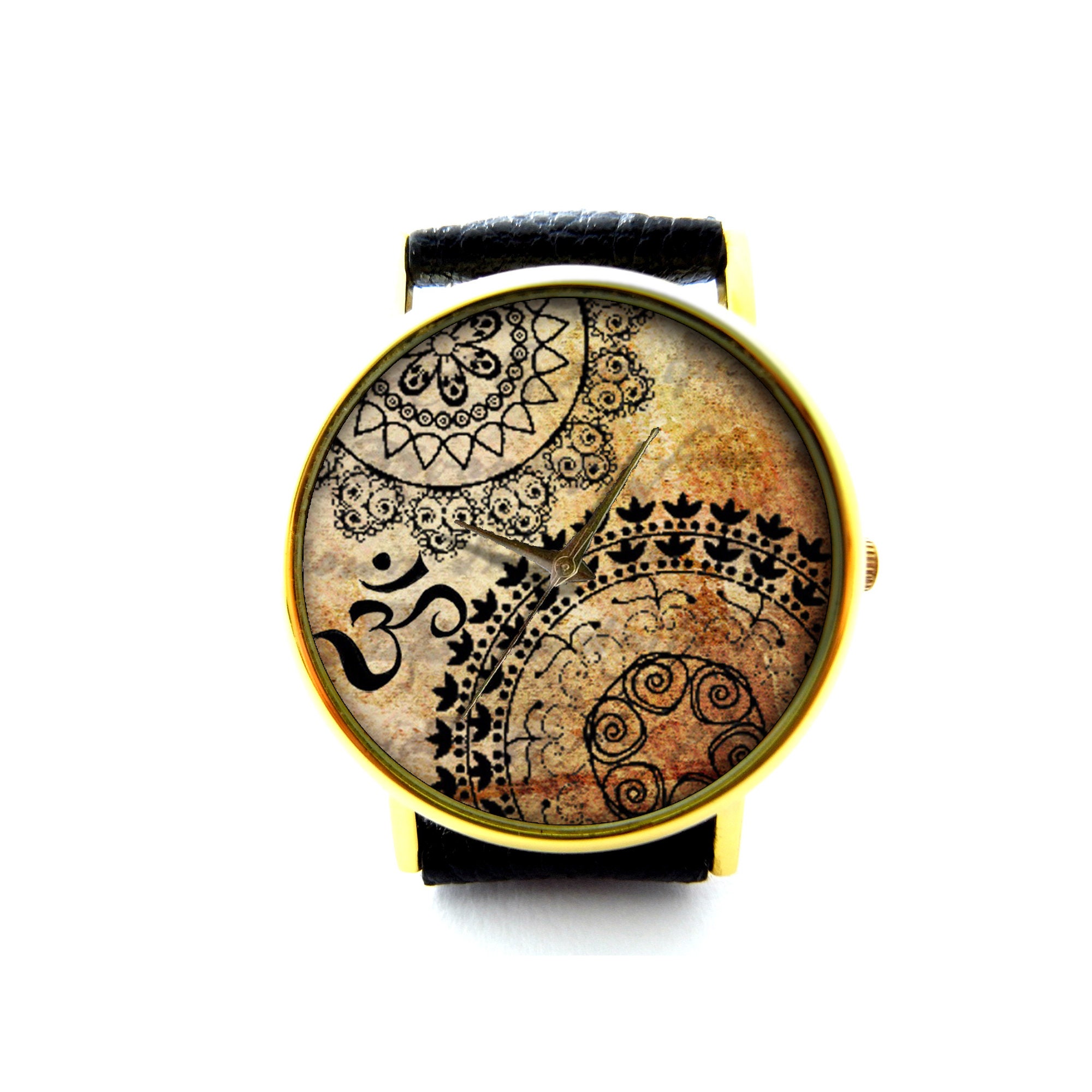 Mandala Leather Watch Henna Mehndi Unisex Watch Ladies - Etsy