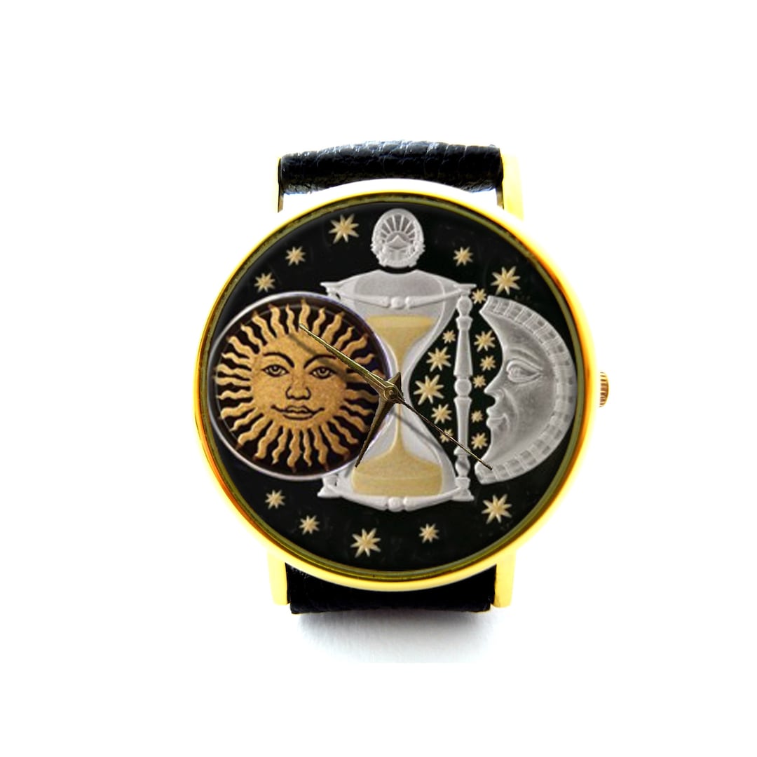 Sun and Moon Leather Watch, El Sol Y La Luna Ladies Watch, Astronomy ...