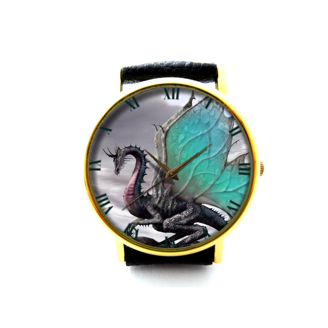Jade-winged Dragon Leather Watch, Jade Dragon Leather Watch, Dragon ...