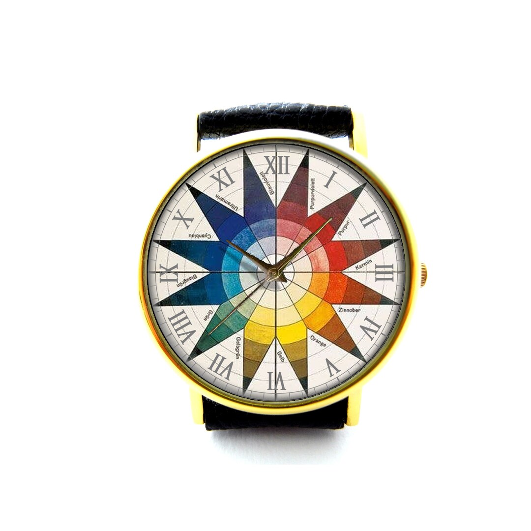 Vintage Star Color Wheel Leather Watch, Color Wheel, Color Wheel ...