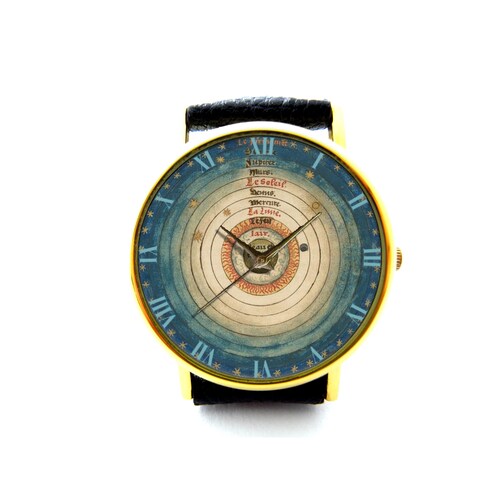 Antique Solar System Illustration Leather Watch Solar System - Etsy