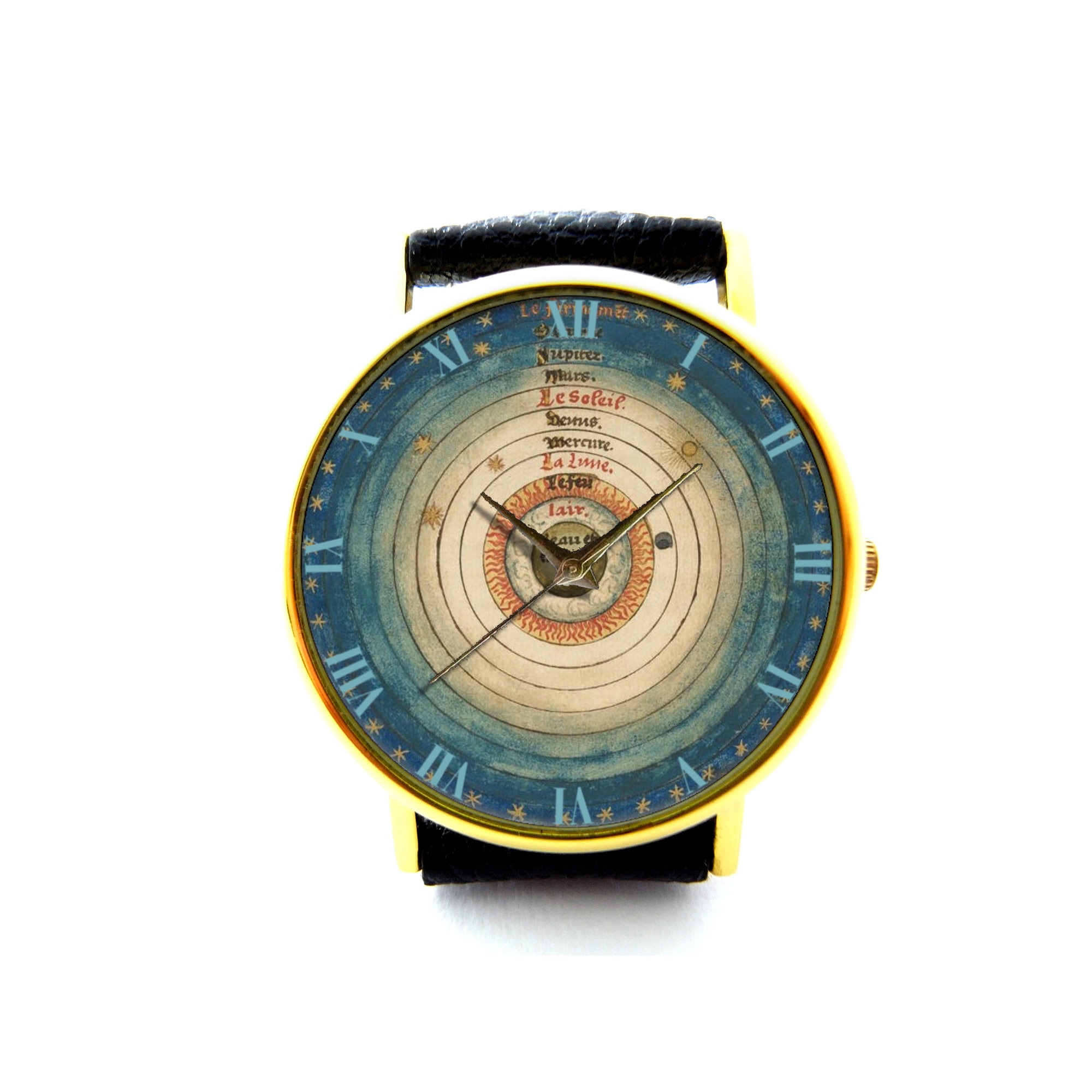Antique Solar System Illustration Leather Watch Solar System - Etsy
