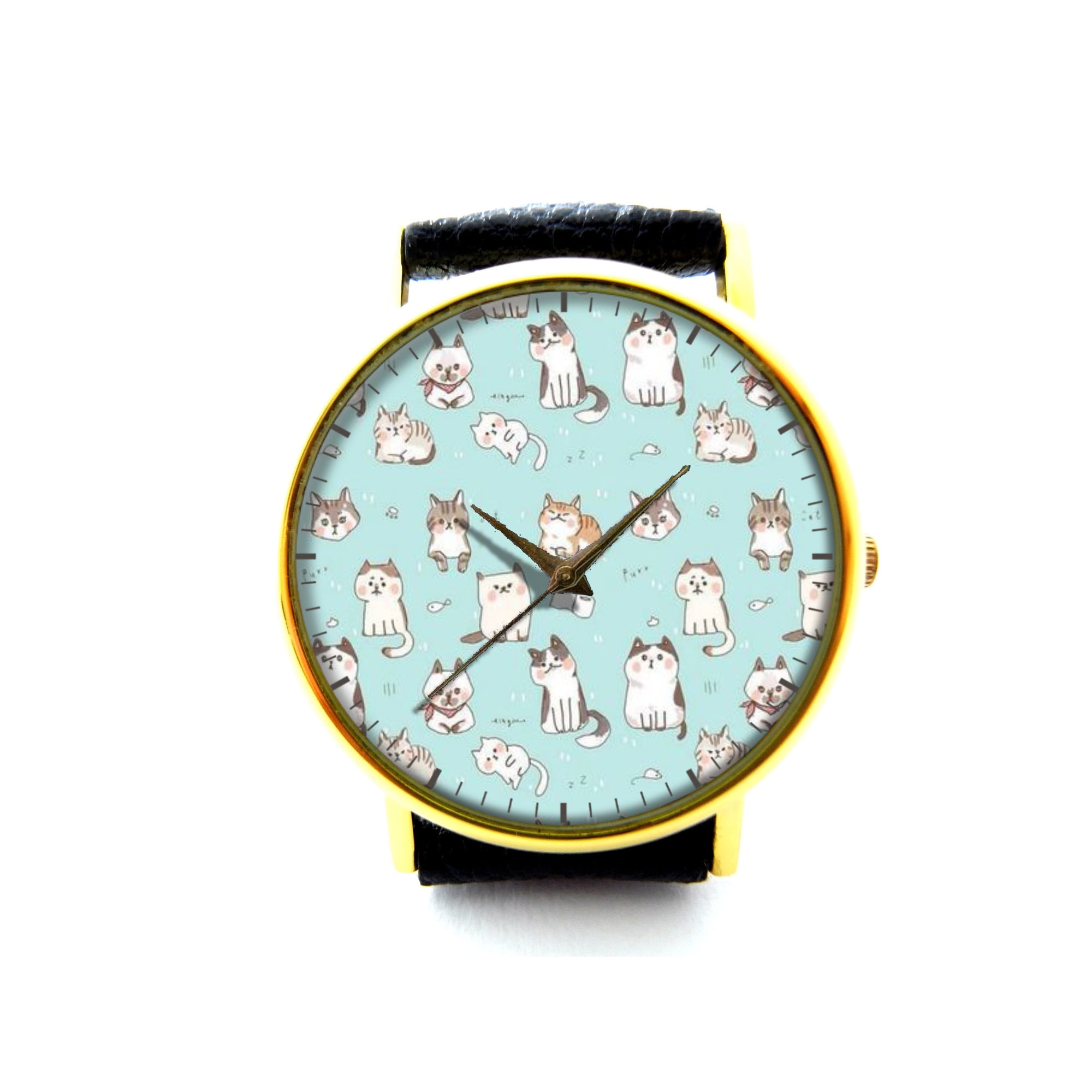 Cute Pet Cat Leather Watch Kitten Watch Ladies Watch Mens - Etsy