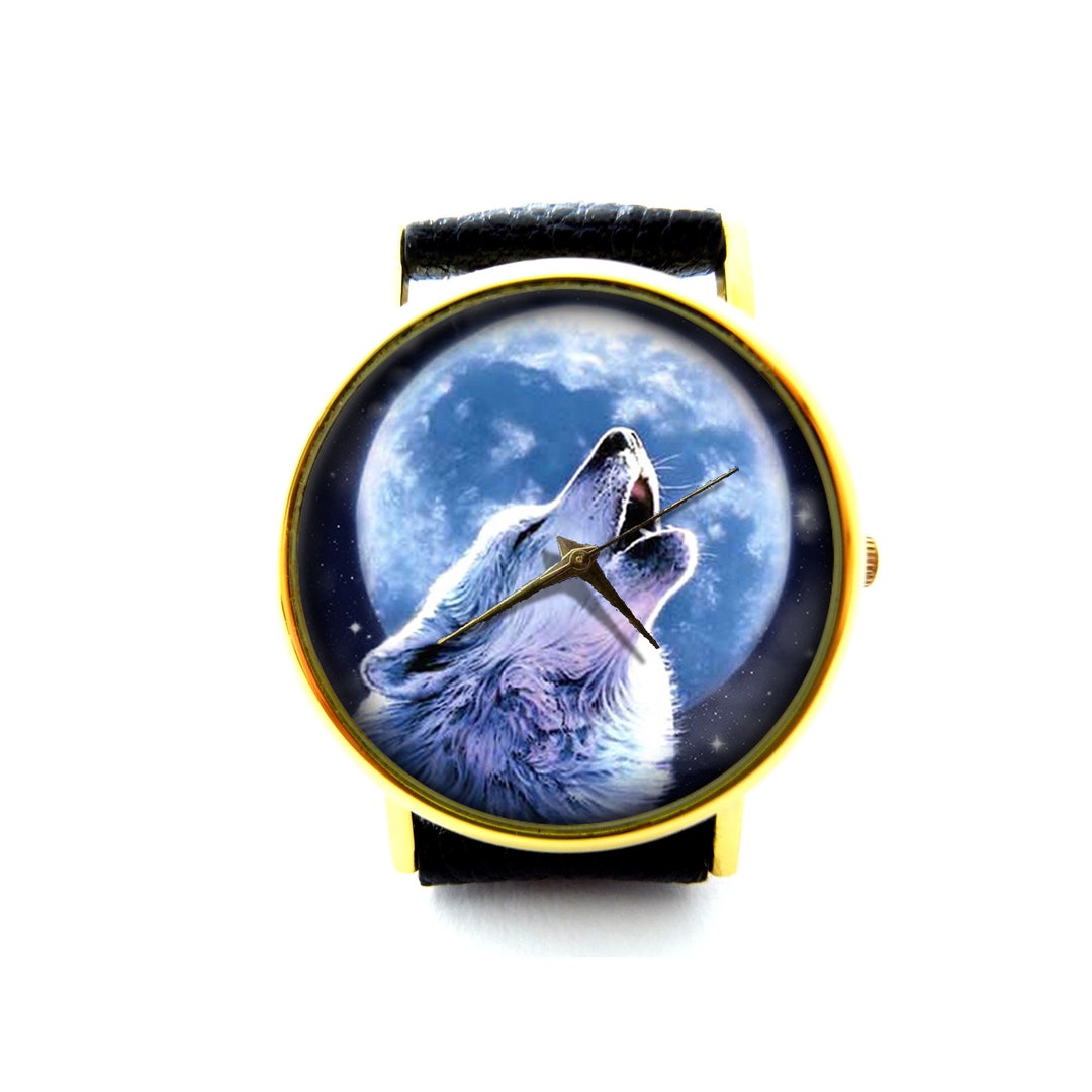 Wolf Leather Watch, Wolf Wrist Watch, Unisex Watch, Ladies Watch, Mens ...
