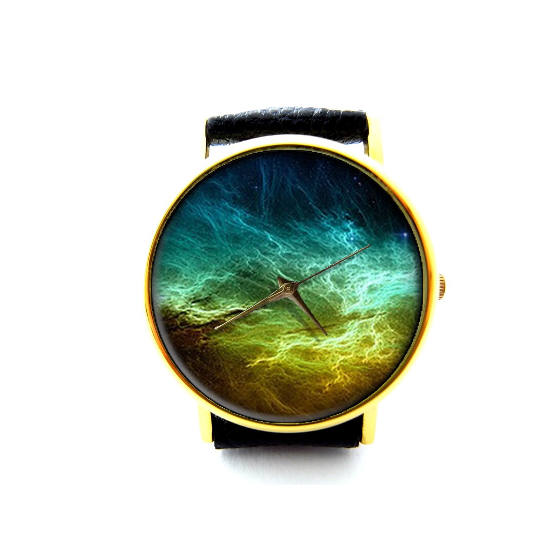 Drustan Nebula Leather Watch, Space Watch, Universe Watch, Unisex Watch ...