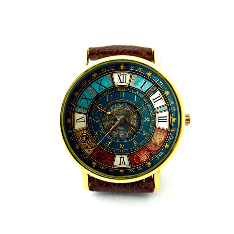 Astronomical Leather Watch, Ancient Greek Ladies Watch, Unisex Watch ...