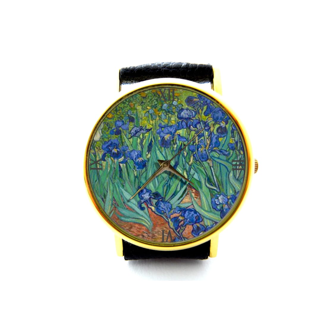 Irises Flowers Van Gogh Leather Watch, Irises Flowers Ladies Watch ...