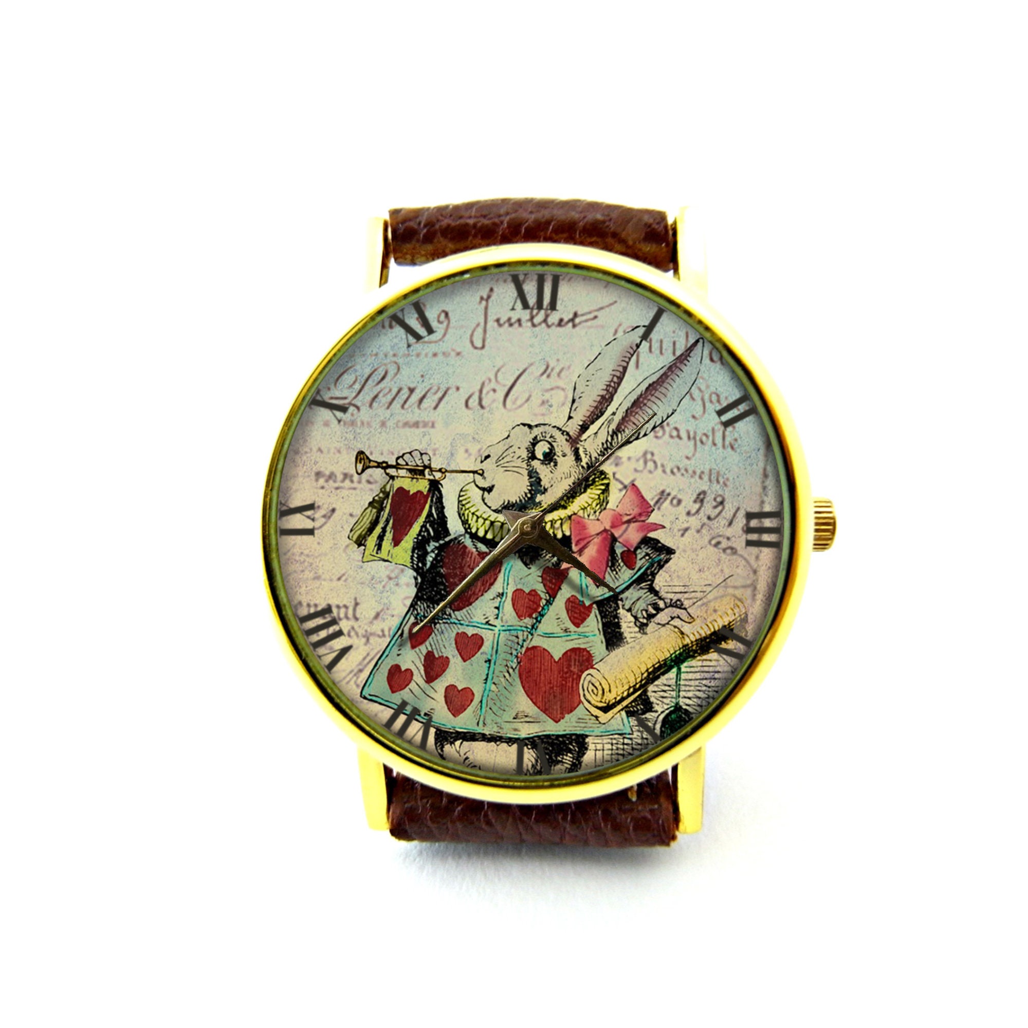 White Rabbit Leather Watch Alice in Wonderland Ladies Watch - Etsy