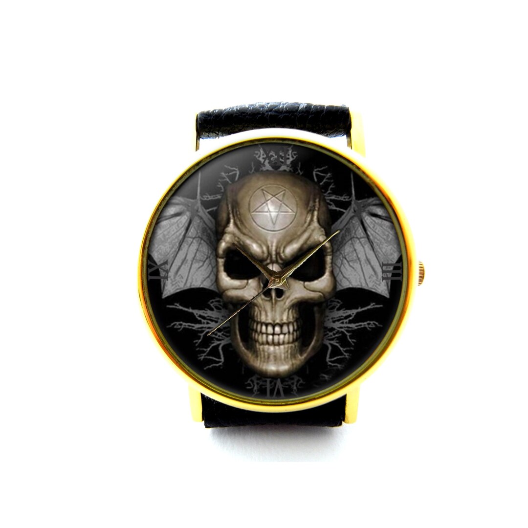 Ghost Skull Leather Watch, Ghost Skull Ladies Watch, Unisex Watch ...